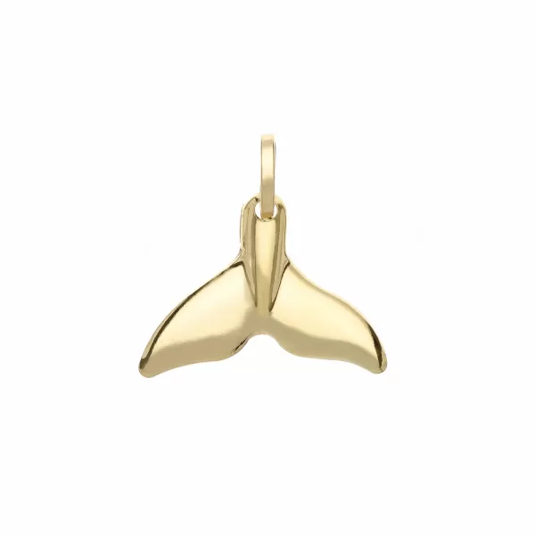 18Kt Gold Whale Tale Pendant - Tesor